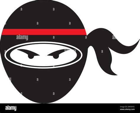 Ninja Warrior Icon Simple Black Ninja Head Logo Illustration Design