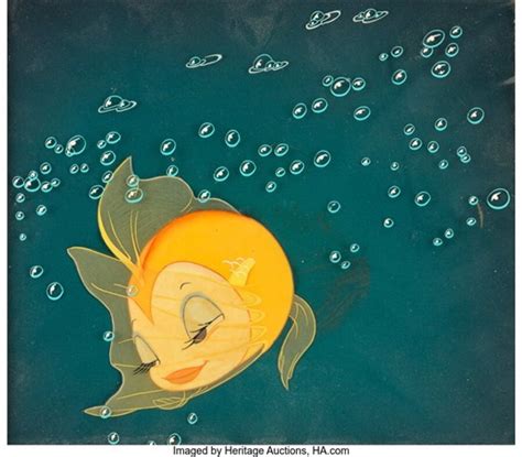 Pinocchio Cleo Production Cel Courvoisier Setup Walt Disney 1940 By