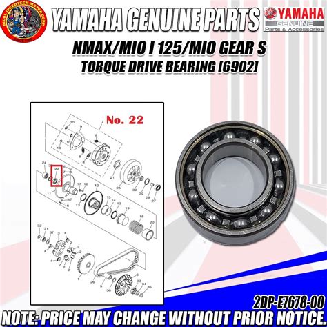 NMAX MIO I 125 MIO GEAR S TORQUE DRIVE BEARING 6902 YGP Genuine