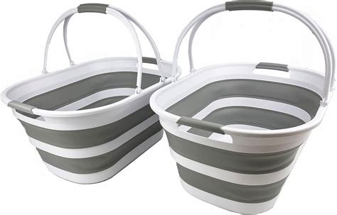 SAMMART Cesta de plástico plegable de litros galones contenedor de almacenamiento