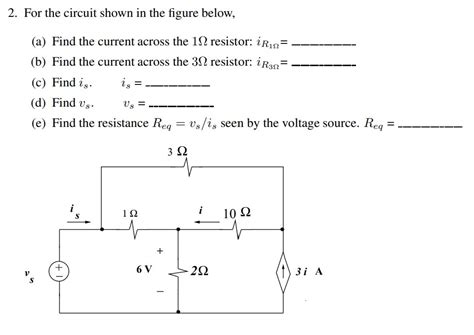 Solved For The Circuit Shown In The Figure Below A Chegg
