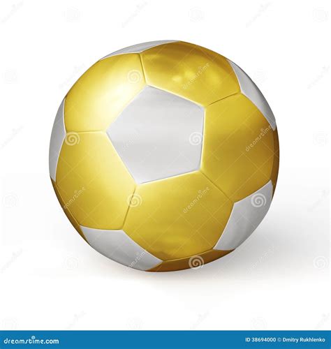 Bola De Futebol Dourada Isolada Ilustração Stock Ilustração De Prêmio