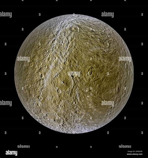 Cassini Spacecraft Image Of Saturns Moon Rhea Rhea Is Saturns Second