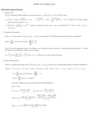 Lab1Notes Lab 1 Roderick MA307 Lab 1 Very Brief Notes
