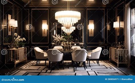 Interior Design Inspiration Of Art Deco Glam Style Dining Room