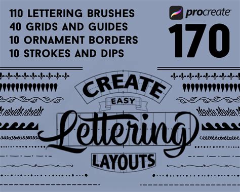 Procreate Brushes BUNDLE Procreate Grid Builder Lettering Grids