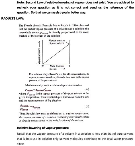 What Is Raoults First Law Of Relative Lowering Of Vapour Pressure