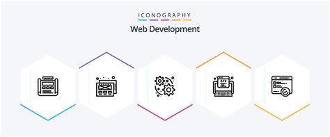 Web Development 25 Line Icon Pack Including Web Speed Web