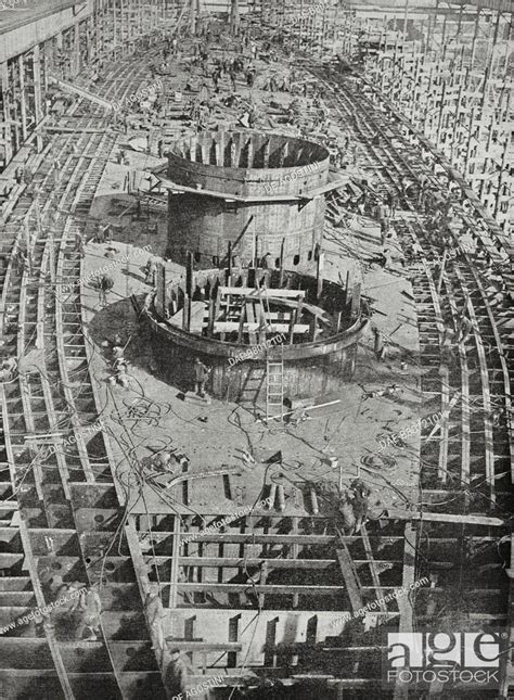 The Deck Of The Maryland Dreadnought Battleship Under Construction In