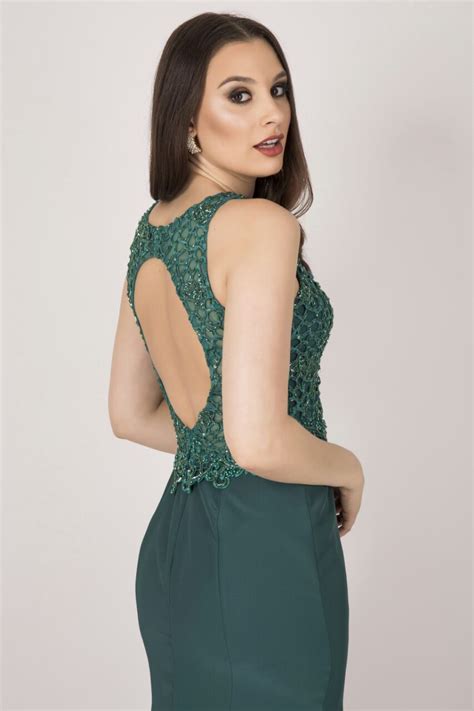 Vestido De Festa Verde Bordado Delicado Aluguel De Vestidos De