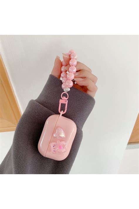 Daystar Airpods Pro Uyumlu Sevimli Kedi Ve Kalp Figürlü Pembe Kılıf