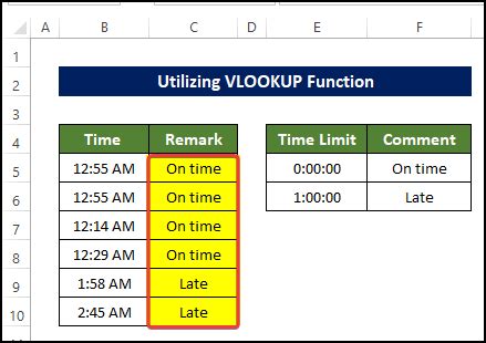 Return Expected Value If Time Is Greater Than Hour In Excel