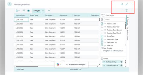 Dynamics 365 Business Central How To Export Data To Excel In Analysis Mode Dynamics 365 Lab
