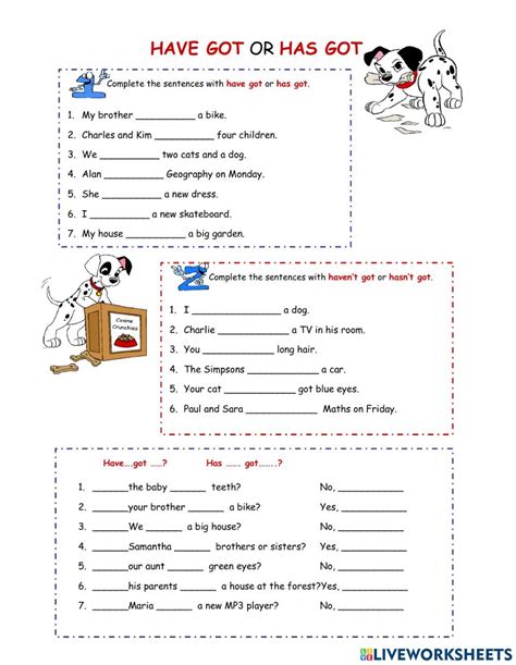 Ejercicio Online De Have Got Or Has Got Learn English English