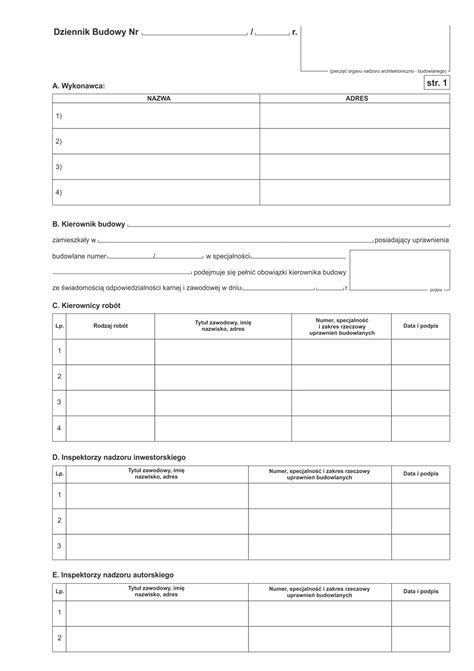 DZIENNIK BUDOWY druk A4 Emeko 012 ŁÓDŹ 6681977104 Allegro pl