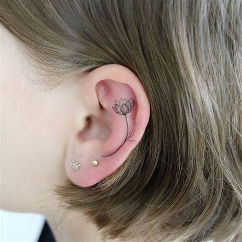 20 Creative Ear Tattoos That Are Cooler Than Earrings Inner Ear