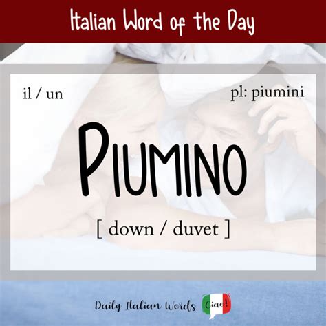 Italian Word of the Day: Piumino (down / duvet) - Daily Italian Words
