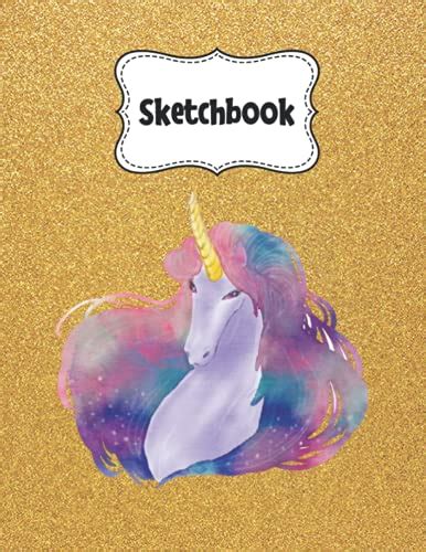 Unicorn Sketchbook Cute Magical Unicorn On Pink Glitter Effect