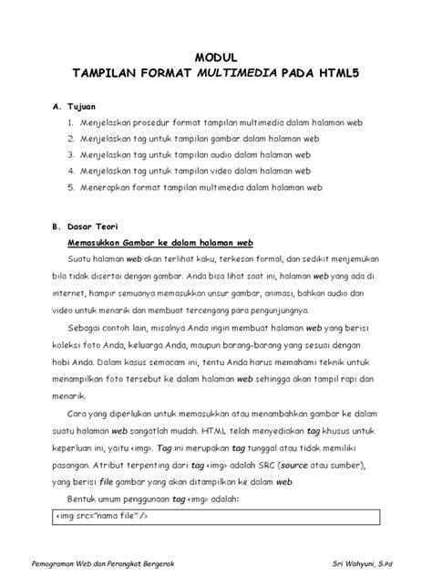 Modul Tampilan Format Multimedia Pada Halaman Web Pdf