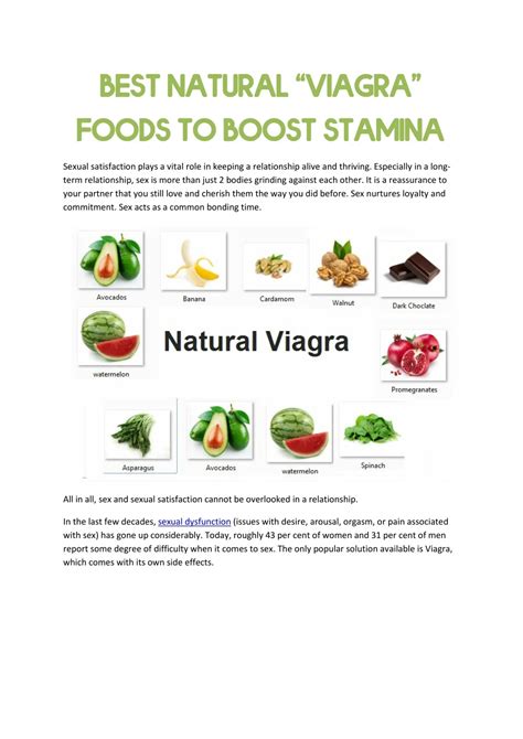 Ppt Best Natural Viagra” Foods To Boost Stamina Powerpoint