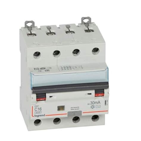 Disjoncteur 4X16A 30mA Courbe C Icc 6kA EN60898