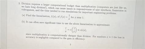 3 Division Requires A Larger Computational Budget Chegg