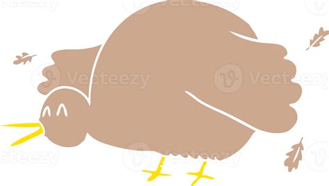 Flat Color Style Cartoon Kiwi Bird Flapping Wings 45183653 Png