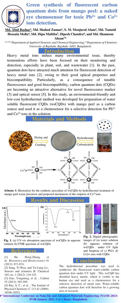PDF Green Synthesis Of Fluorescent Carbon Quantum Dots From Mango