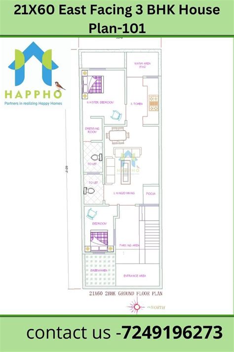 X East Facing Bhk House Plan House Plans Floor Plan Design
