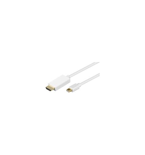 Deltaco Displayport Hdmi Kabel Mini Dp Han Hdmi Han Hvid 2m