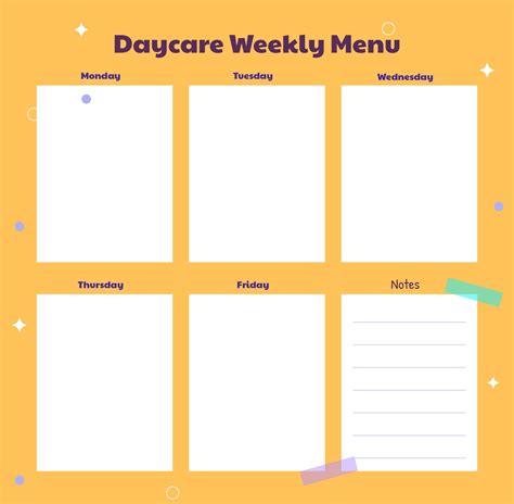 Printable Monthly Menu Planner Template