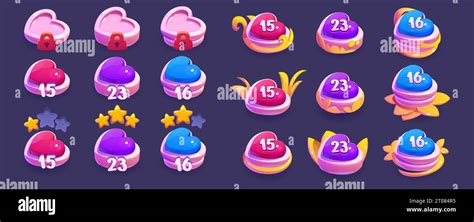 Heart Shaped Indicators To Select Game Level Gui Romantic Pointers