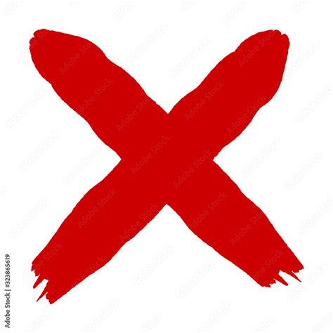 Dirty Grunge Hand Drawn With Brush Strokes Cross X Vector Illustration Isolated On White