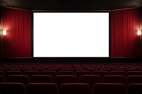 Premium Photo Empty Cinema Screen With Audience Blank White Cinema