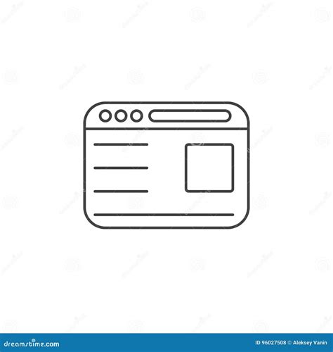 Web Browser Thin Line Icon Webpage Outline Vector Logo Illustration Linear Pictogram Isolated