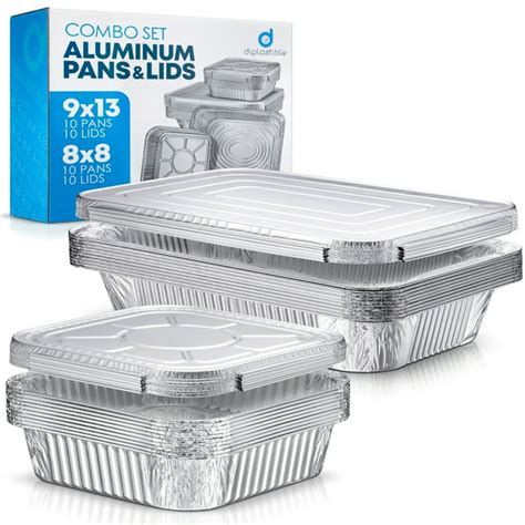 Aluminum Pans With Lids Disposable Baking And Cake Pan Combo Set Of