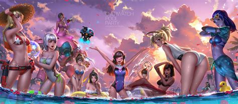 Dva Mercy Tracer Mei Widowmaker And 8 More Overwatch And 1 More Drawn By Liangxing