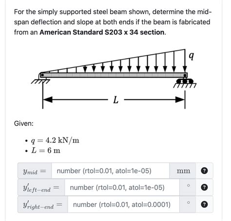 Solved For The Simply Supported Steel Beam Shown Determine