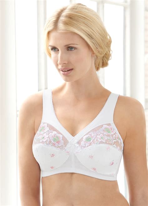 Magic Uplift Bra White Embroidered Full Figure Plus Size New