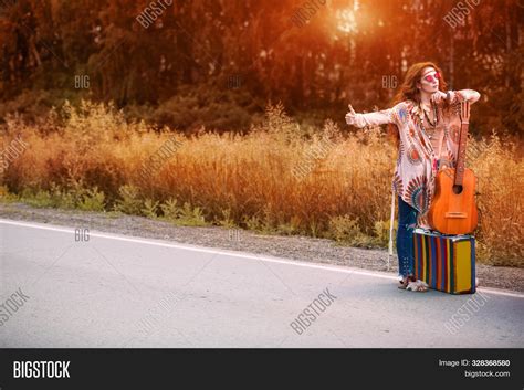 Hitchhiking Girl Image And Photo Free Trial Bigstock