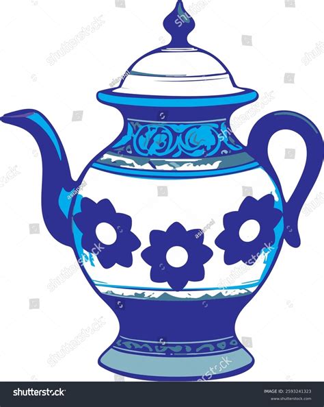 Vector Illustration Blue Lota Ablution Isolated Stock Vector Royalty