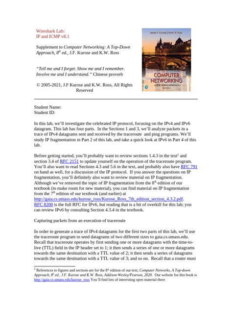 lab 4 wireshark ip and icmp pdf internet protocols i pv6