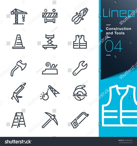 Lineo Construction Tools Outline Icons Stock Vector Royalty Free 196643630 Shutterstock