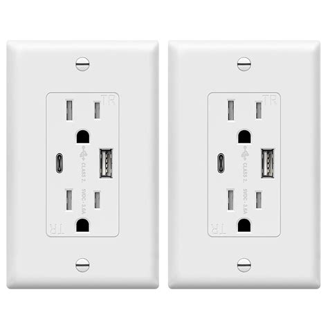 Topgreener Usb Outlet Type C Usb Wall Charger Outlet 15 Amp Tr