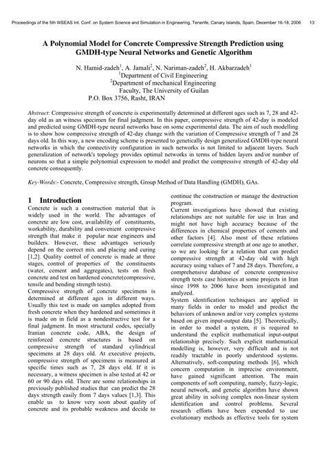 Pdf A Polynomial Model For Concrete Compressive Strength Prediction