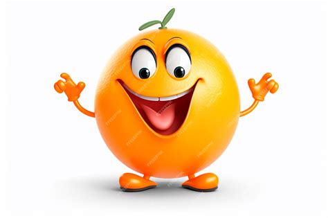 Premium Photo Cute Smiling Orange With Hands And Legs