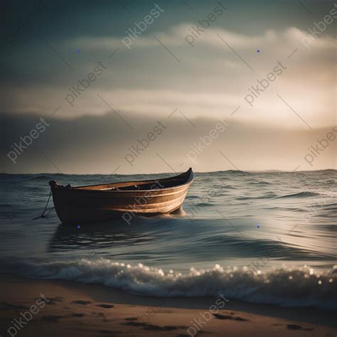 Small Empty Boat Anchored Near The Beach Backgrounds  Free