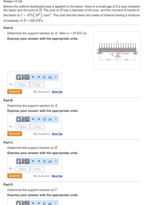 solved before the uniform distributed load is applied on the
