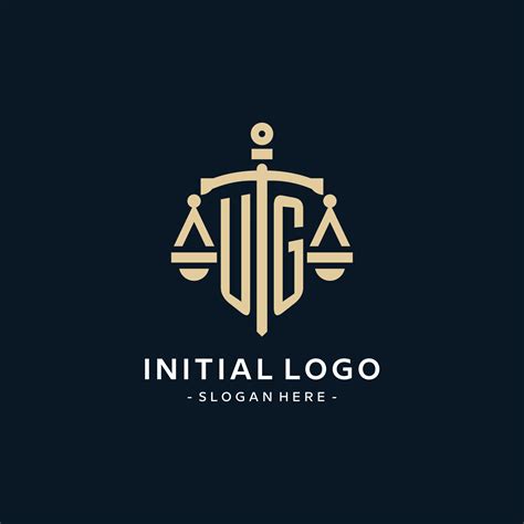 UG Initial Logo With Scale Of Justice And Shield Icon 23905460 Vector