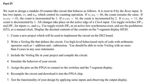 Solved Part Iv We Want To Design A Modulo Counter Like Chegg